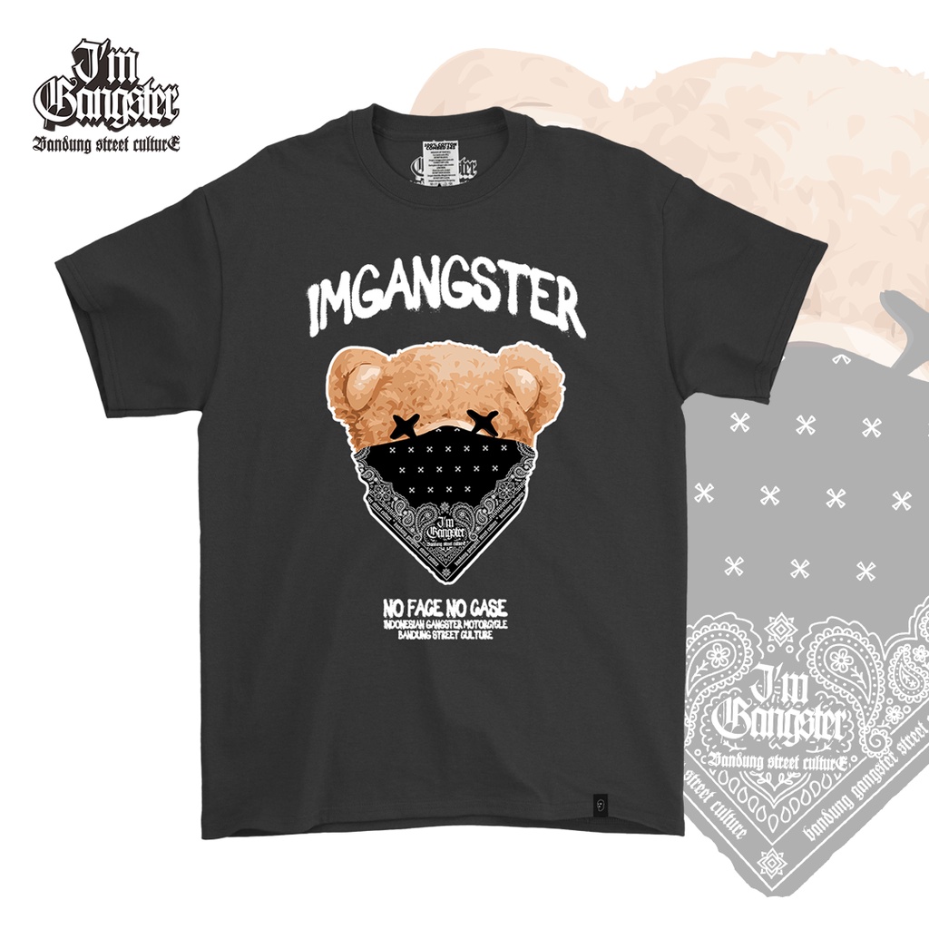 Jual Kaos hitam IM GANGSTER TED BANDANA | Shopee Indonesia