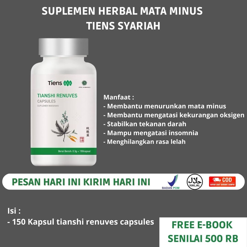 Jual Obat Mata Minus Dan Silinder Tiens Original Renuves Original Tiens ...