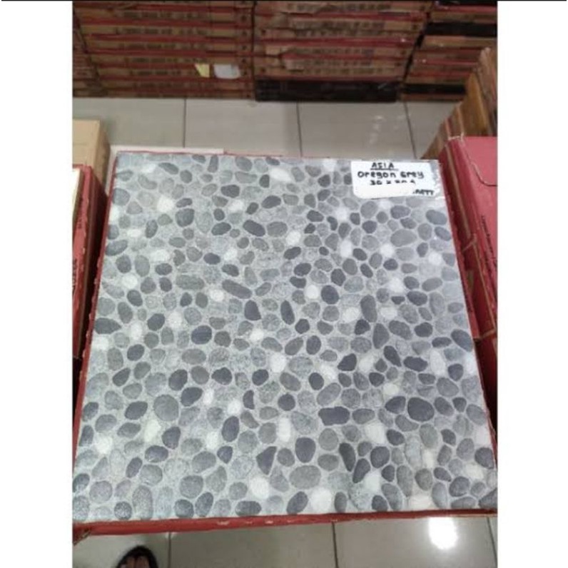 Jual keramik 30x30 lantai dinding teras taman kasar batu asia oregon ...