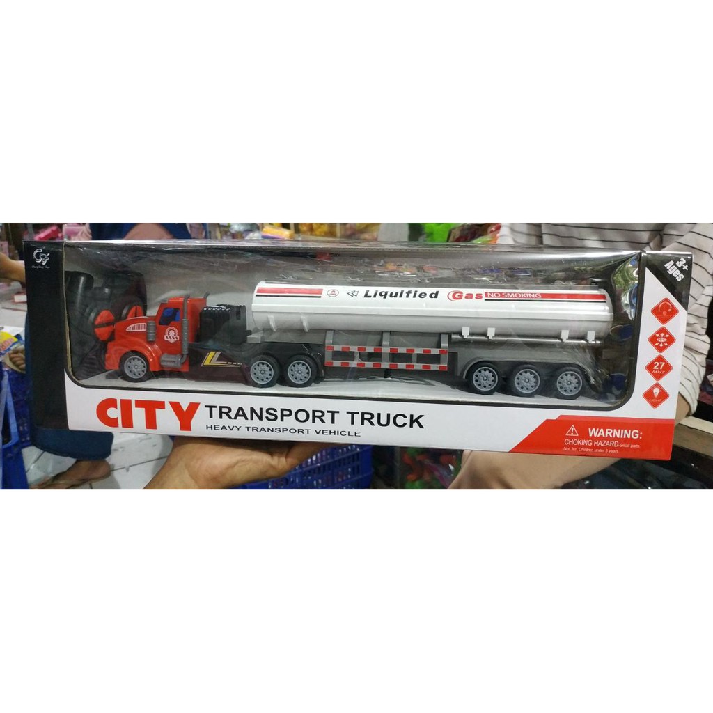 Jual Mainan remote control RC city transport truck liquid bbm pertamina ...