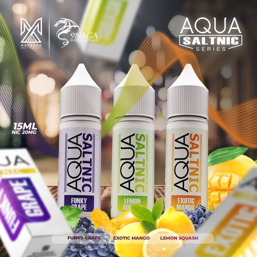 Jual AQUA LIQUID SALTNIC 20MG SERIES 15ML ALL VARIANT BY MAX BREW x ...