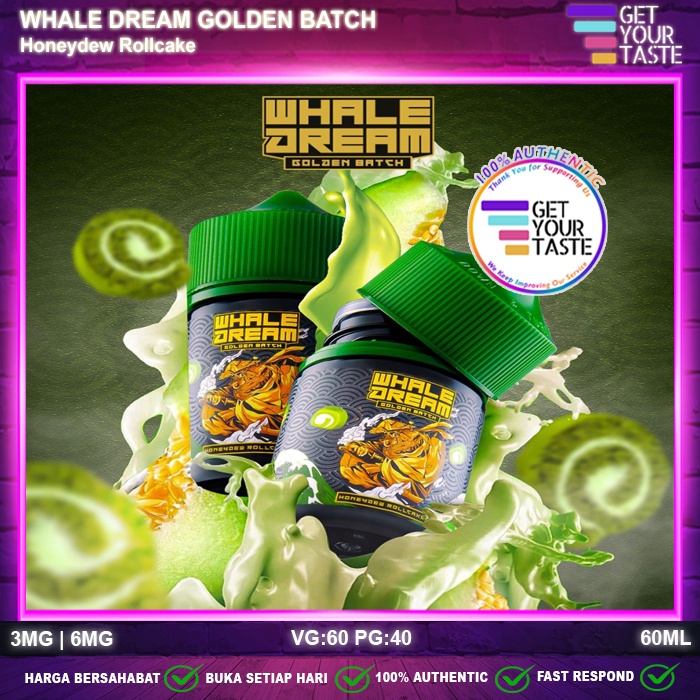 Jual Liquid Whale Dream V3 Golden Batch Honeydew Rollcake 60ML by JVS x ...