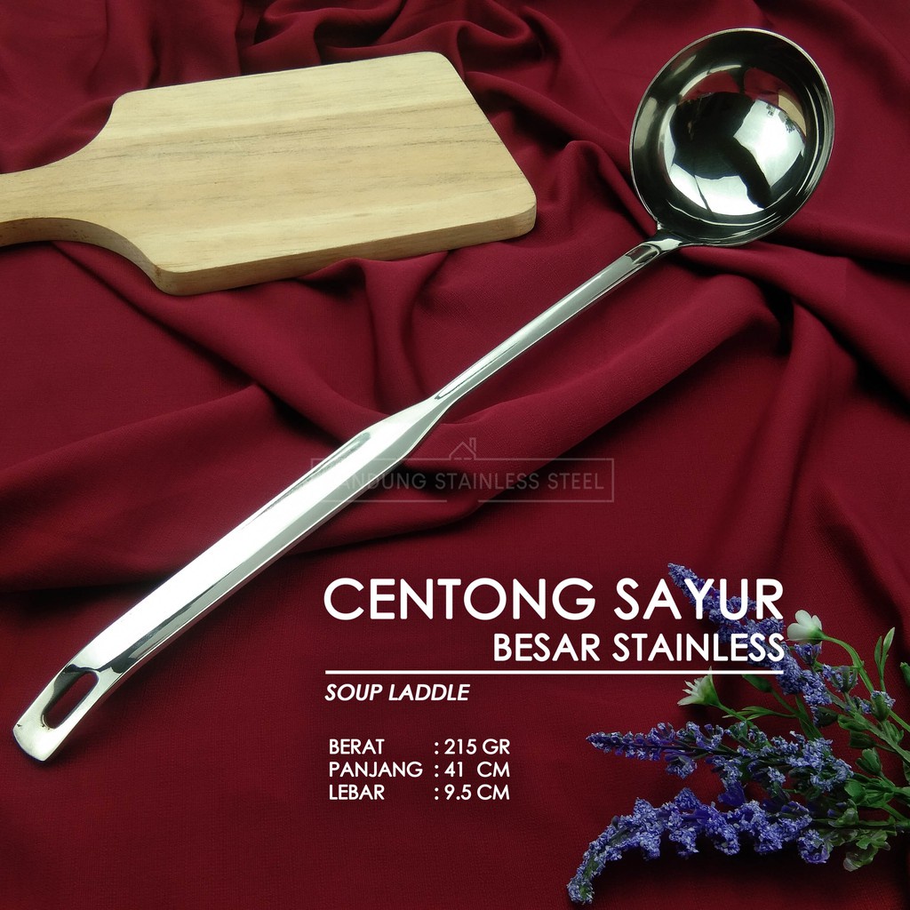 Jual CENTONG SAYUR BESAR STAINLESS TEBAL UKURAN 41 CM | Shopee Indonesia
