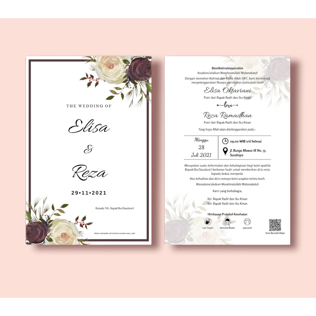 Undangan Pernikahan Simple 1 Lembar Untuk Kamu - vrogue.co