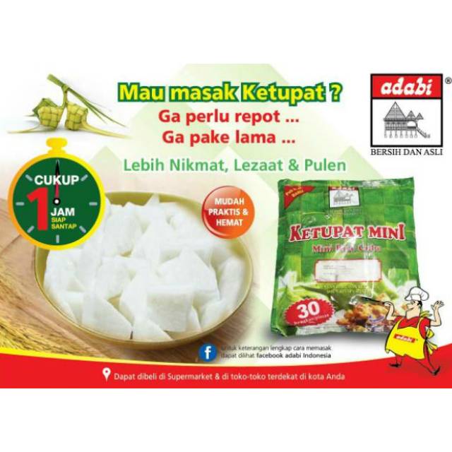 Jual PROMO!! Ketupat Mini Adabi 30 x 20gram | Shopee Indonesia