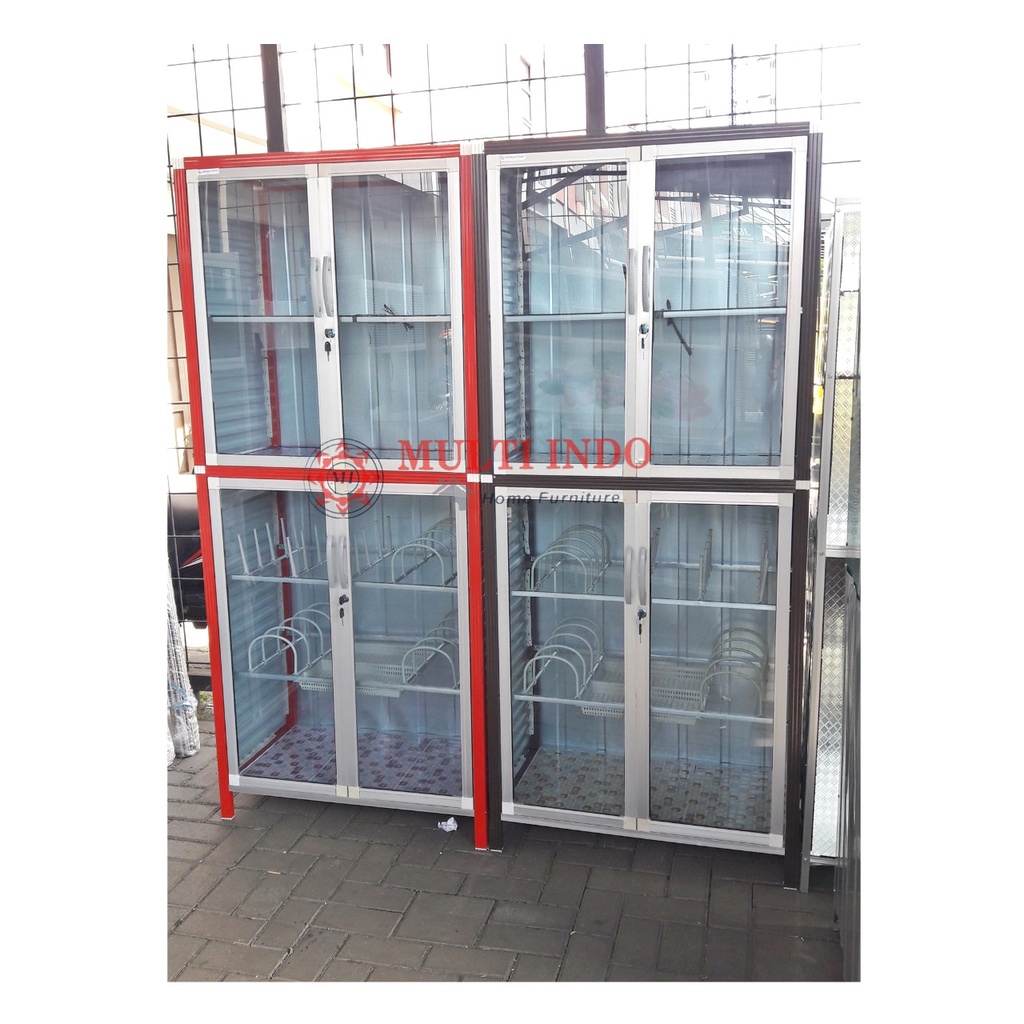 Jual Lemari / Rak Piring Aluminium Full Box Super Jumbo Riben + Kunci ...