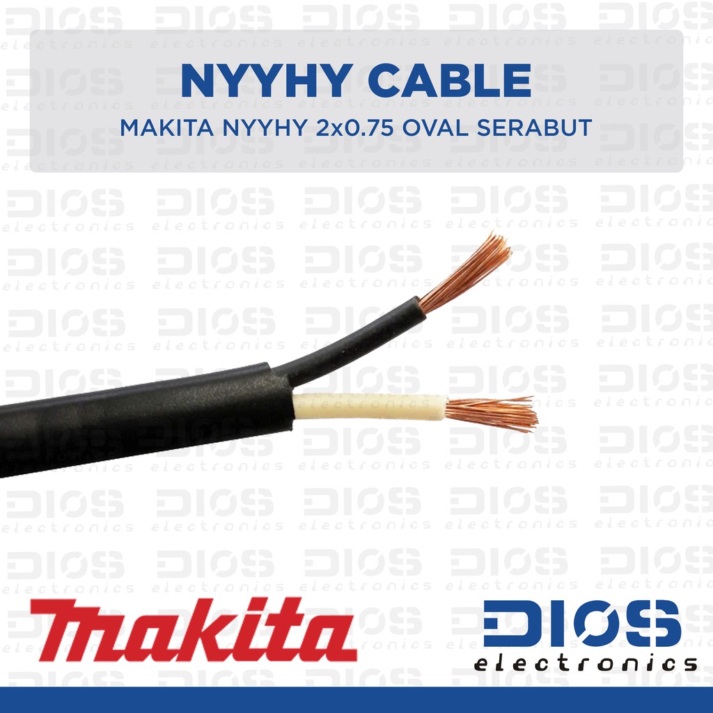 Jual Kabel Listrik NYYHY 2x0.75 mm OVAL MAKITA Serabut (meteran) | Shopee Indonesia