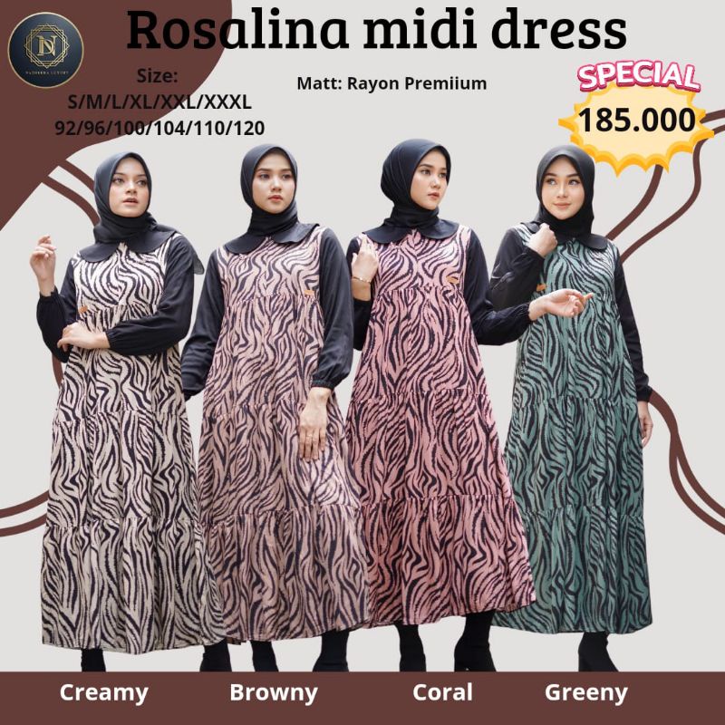 Jual ROSALINA MIDI DRESS -NADHERA LUXURY | Shopee Indonesia