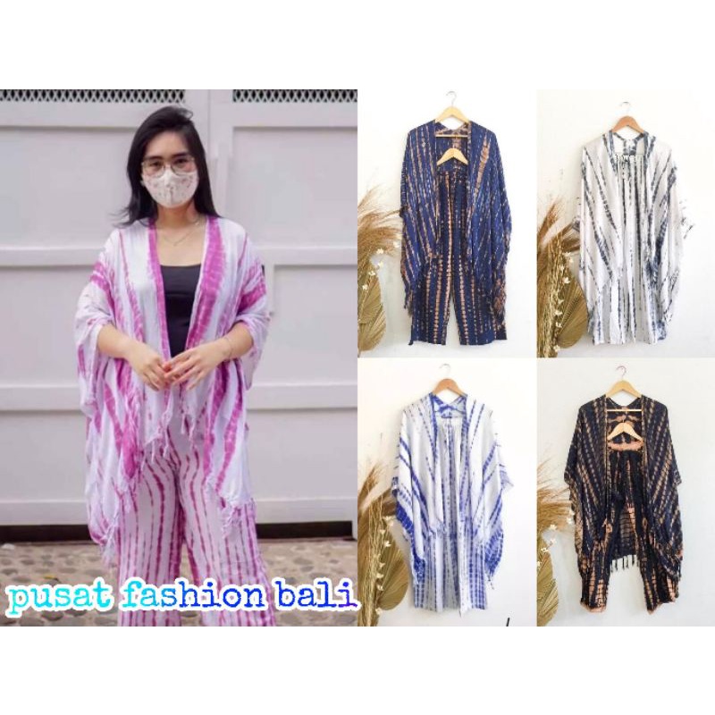 Jual One set outer tiedye khas bali | Setelan kulot bali | one set ...