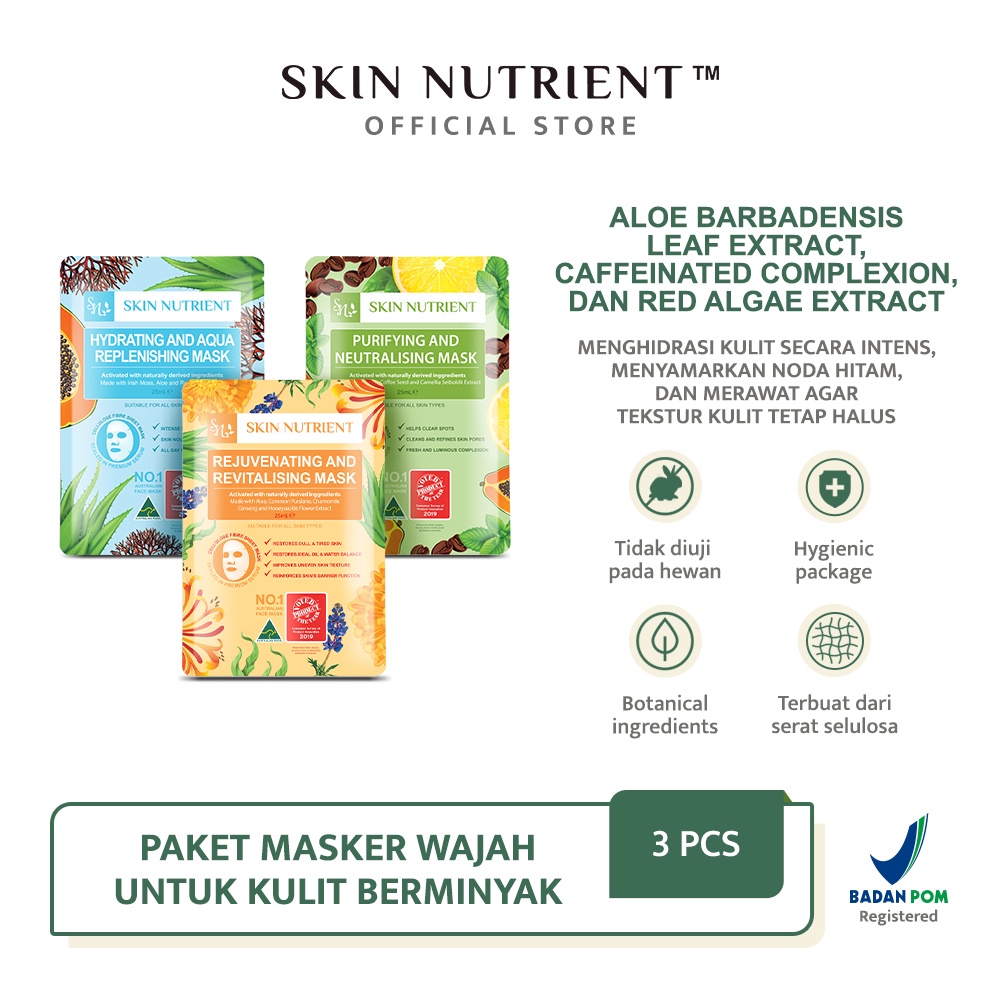 Jual [Skin Nutrient] Paket Masker Wajah Untuk Kulit Berminyak | Shopee ...