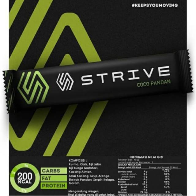 Jual STRIVE energi bar rasa Coco Pandan - vegan dan halal - Snack ...