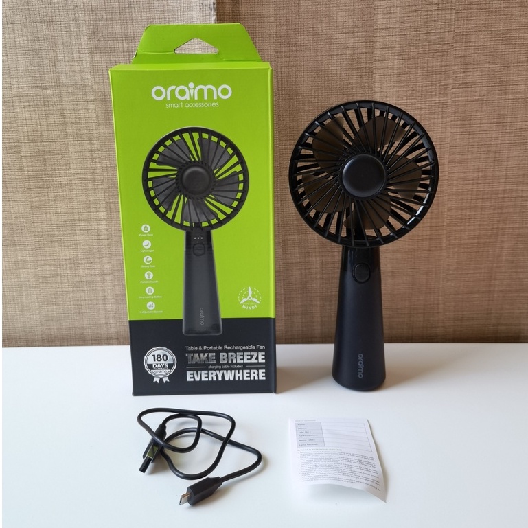 Jual Oraimo Table & Portable Rechargeable Fan (OHF-N01) | Shopee Indonesia