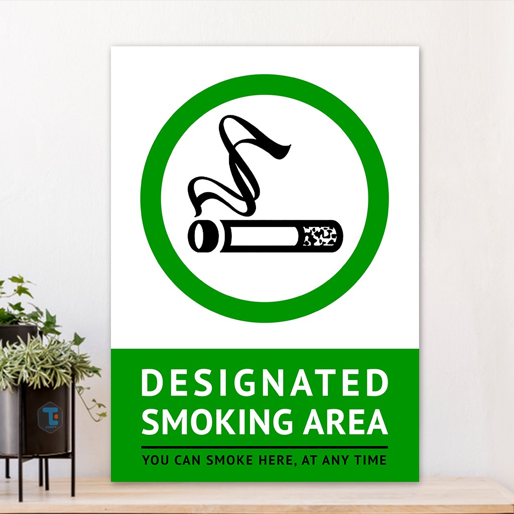 Jual Poster Sign Smoking Area Hiasan Dinding Wall Decor Tanda Tempat ...