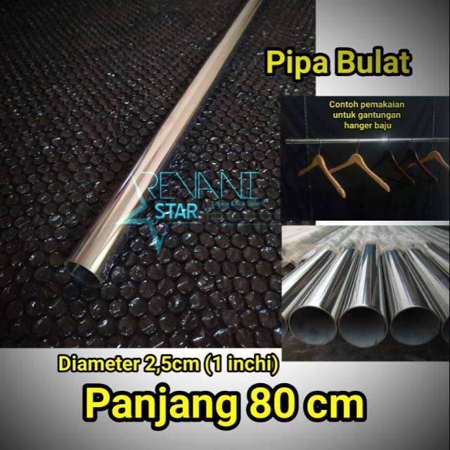 Jual Pipa bulat 80cm besi hollow gantungan hanger untuk toko baju ...