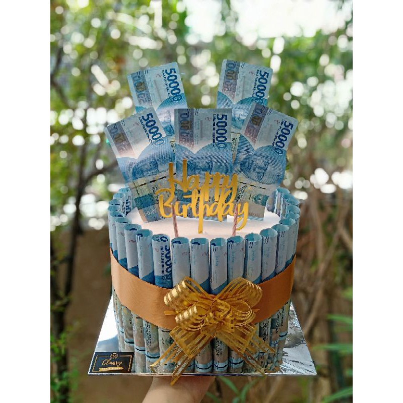 Jual Money Cake / Kue Uang Asli / Bouquet Bunga Bucket Uang / Hadiah ...