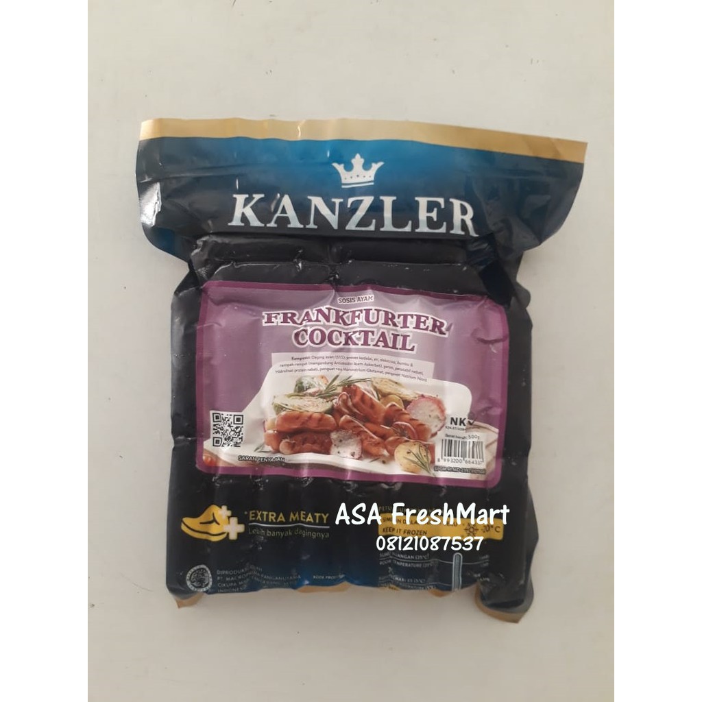 Jual Kanzler Frankfurter Cocktail Sausage (Sosis ayam mini) 500g (33 ...
