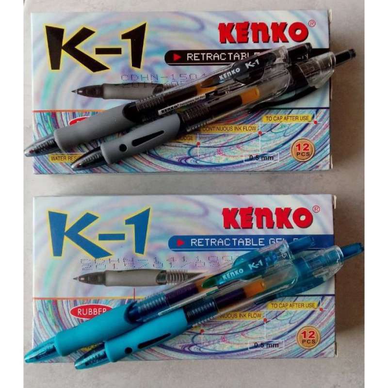 Jual PULPEN KENKO K-1 RETRACTABLE GEL PEN 0.5 MM/1LUSIN (1 PACK) | Shopee Indonesia