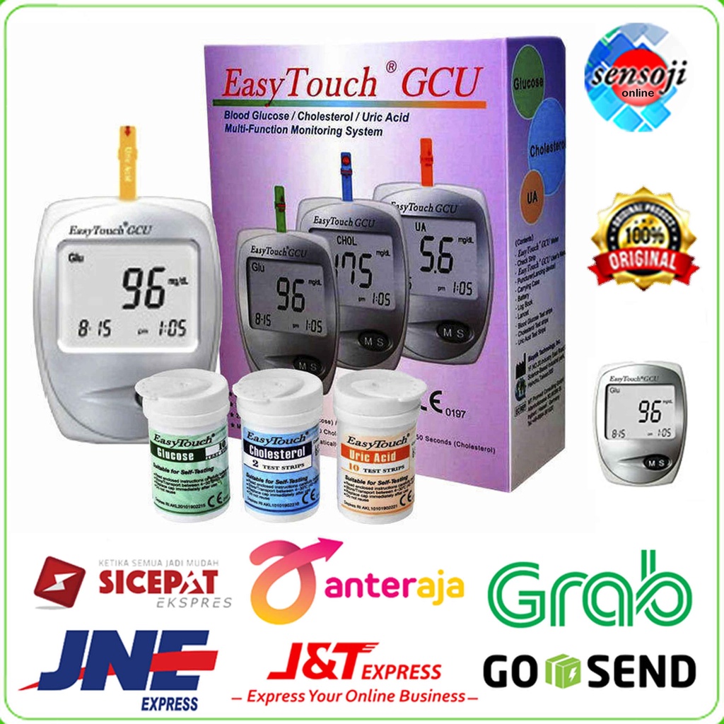 Jual Alat Cek Gula Darah 3 in 1 Easy Touch GCU Original Garansi / Easy ...