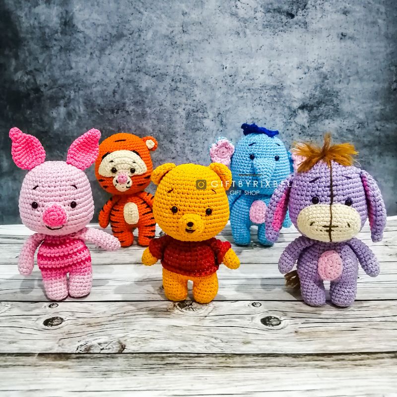 Jual RB Winnie the Pooh Amigurumi Set (Boneka rajut, crochet doll ...