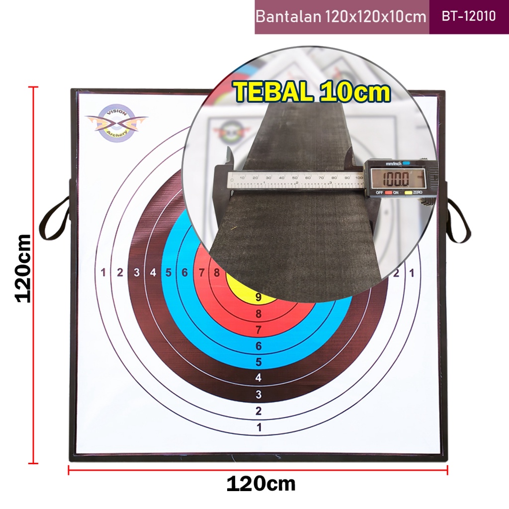 Jual Bantalan Face Target 120x120x10cm | Papan Target Sasaran Panah ...