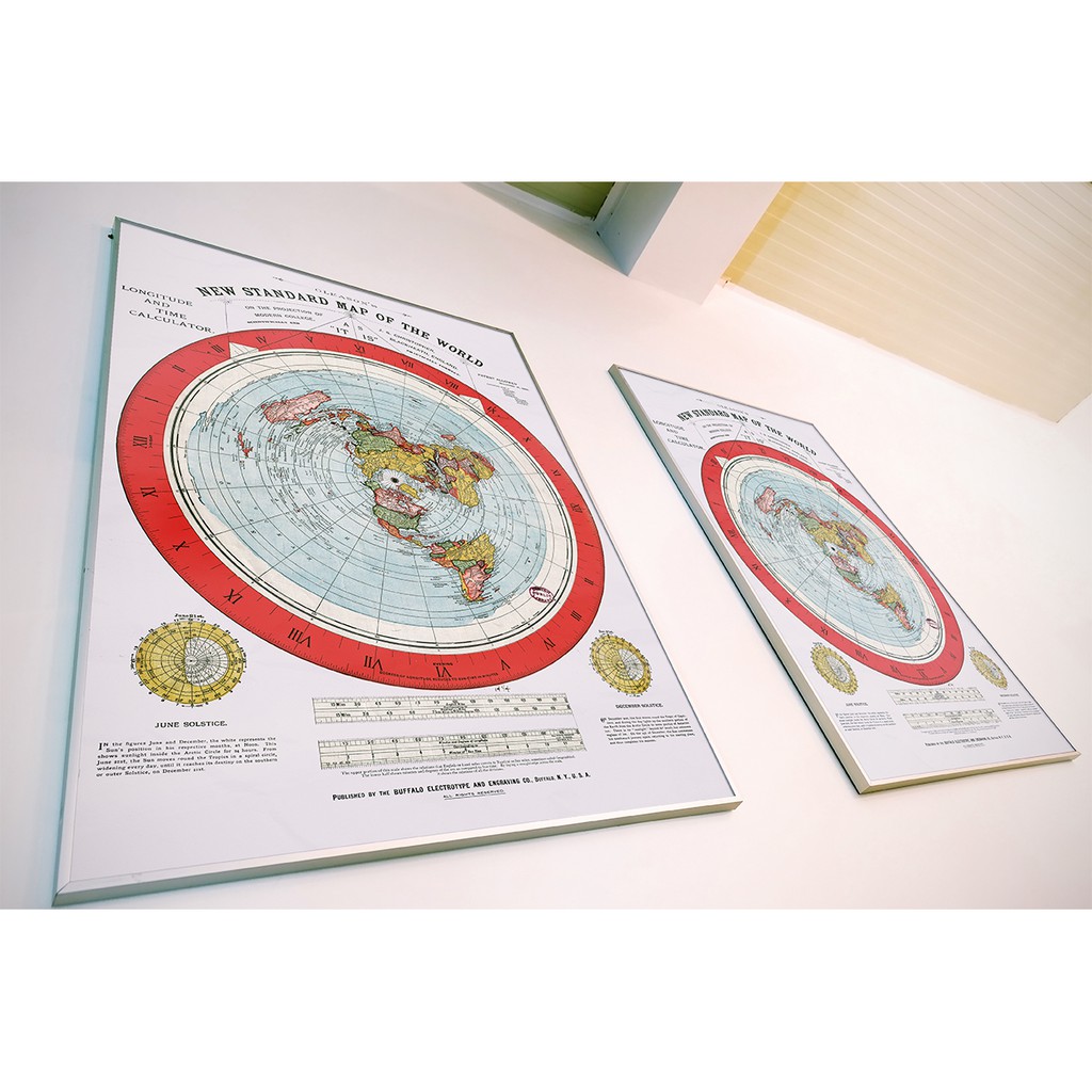 Jual Poster Peta Bumi Datar Azimuthal Equidistance (Ukuran B2) | Shopee ...