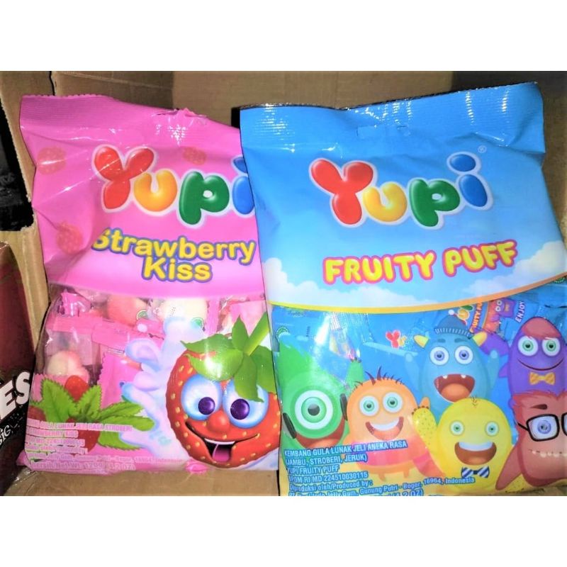 Jual YUPI BUNGKUS RASA STRAWBERY KISS DAN FRUITY PUFF | Shopee Indonesia