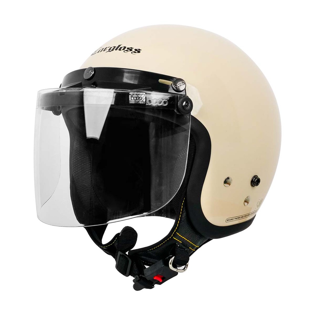 Jual Paket Helm Cargloss CFM Retro Half face Avorio Naide + Visor Bogo ...