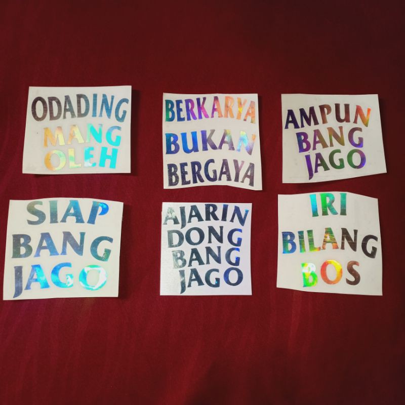 Jual Stiker Hologram Cutting Ajarin Dong Bang Jalo Iri Bilang Bos Ampun ...