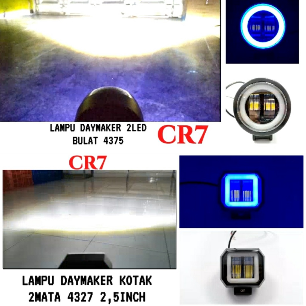Jual Lampu Mini Daymaker 2 LED Cree Kotak Dan Bulat Ring Angel Eyes ...