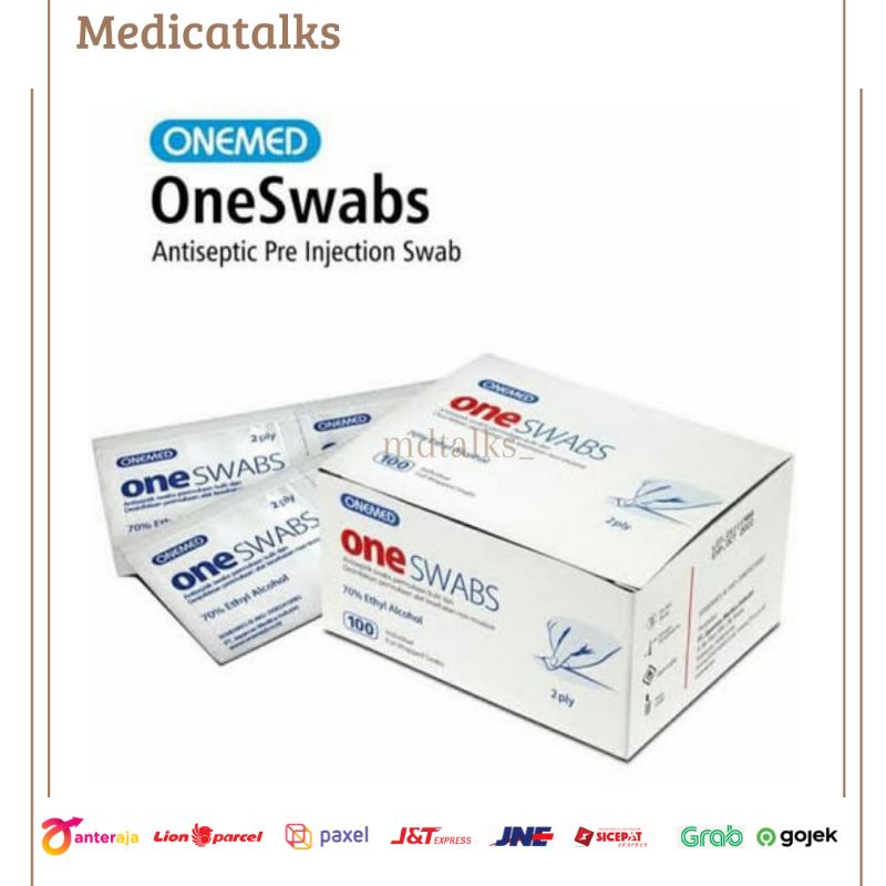 Jual OneMed One Swab Tisu Medis Steril Mengandung Alkohol 2ply Isi 100 ...