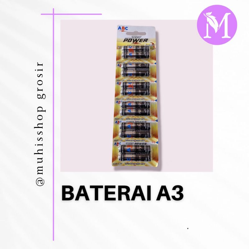 Jual Baterai ABC Super Power AAA A3 Batere 1,5 Volt Battery Batu Batre ...