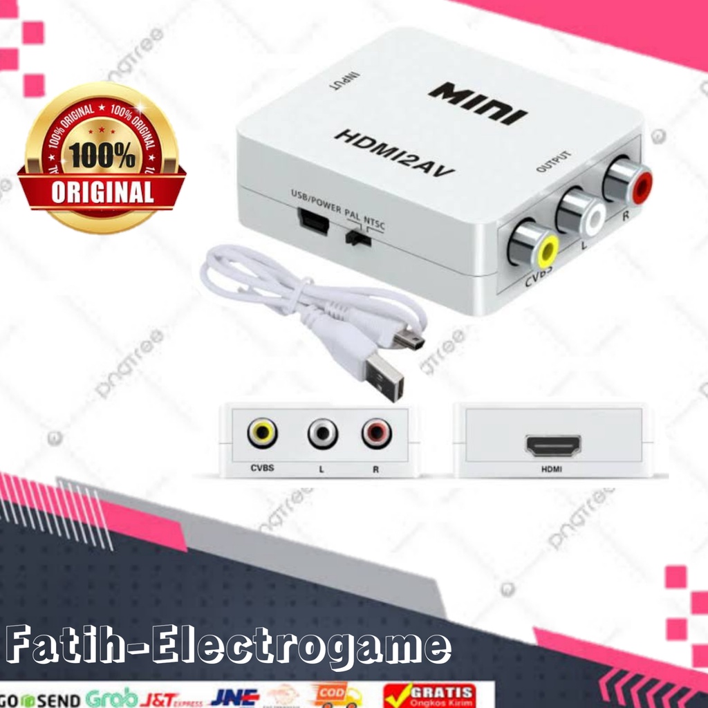 Jual CONVERTER HDMI TO AV RCA MINI HDMI2AV UNTUK TV TABUNG CONVERTER ...