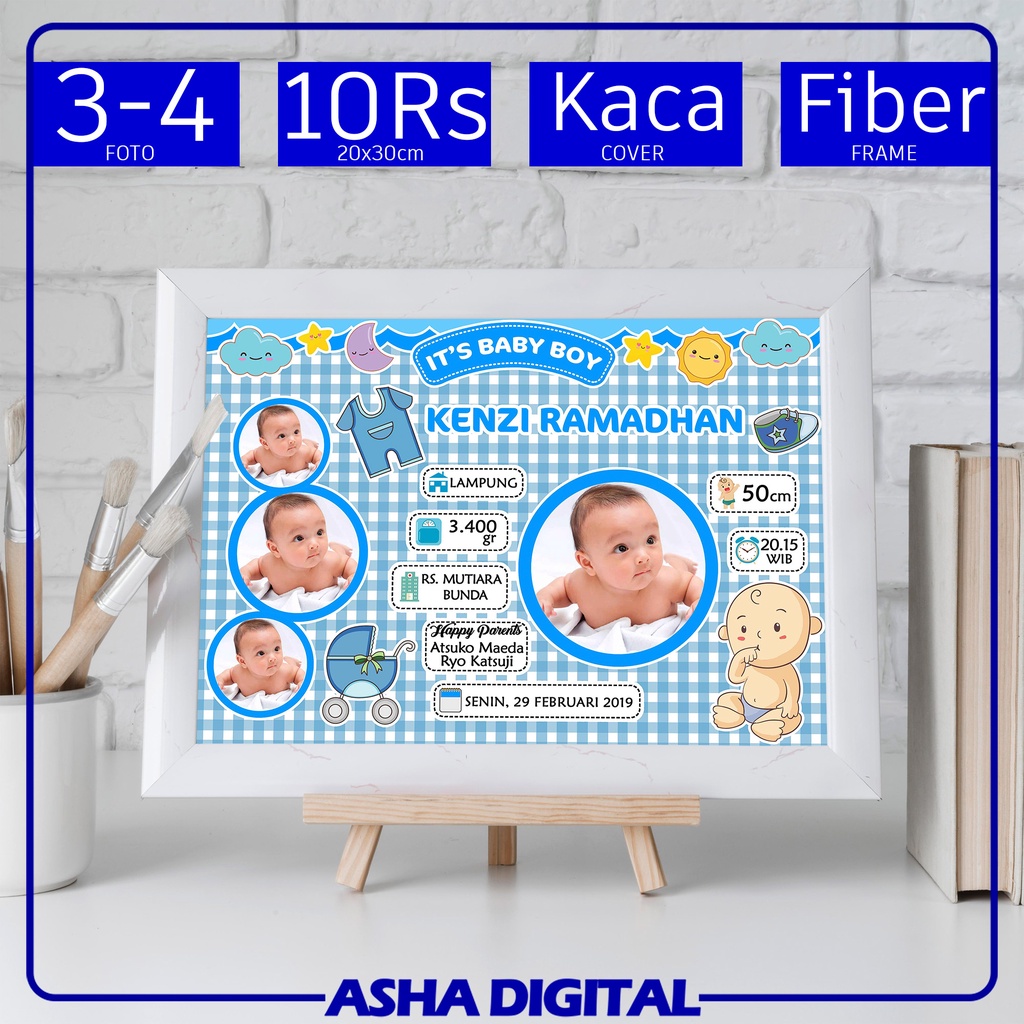 Jual Foto Frame Baby Biodata | Gift Custom | Kado Ulang Kelahiran Anak ...