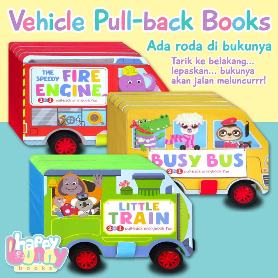 [Igloo Books] Busy Bus , Speedy Fire Engine & Little Train Pull-Back ...