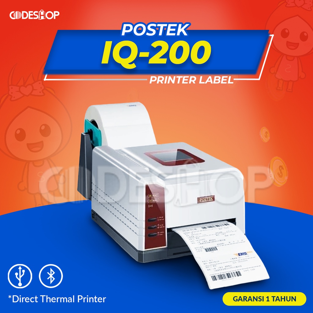 Jual Printer Postek IQ200 Cetak Label Barcode Resi Thermal | Shopee ...