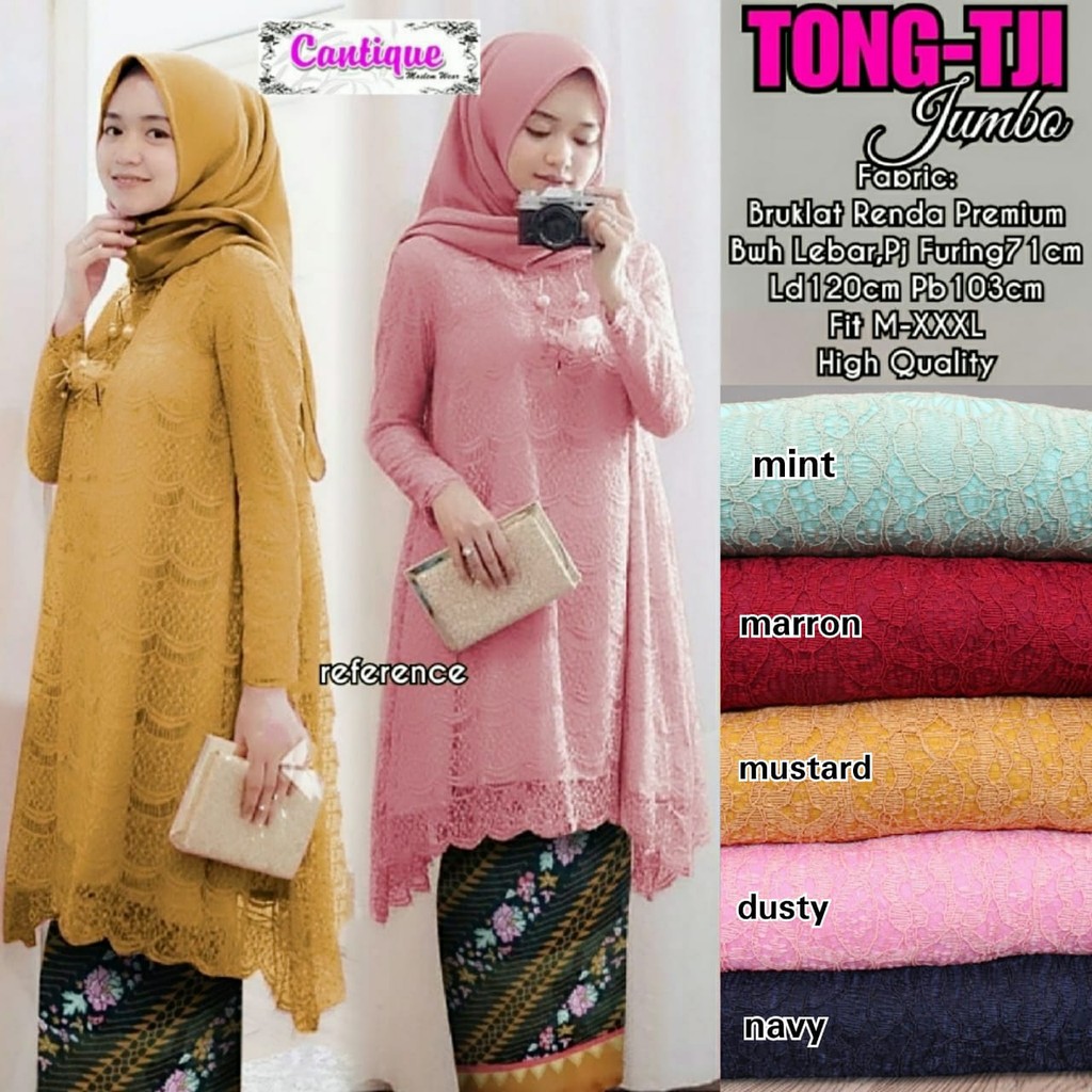 Jual HIJABBSTORY Premium Jumbo Lace Tunik Ld120 Xxl Allsize Tunik Tunic Brukat Kondangan ...