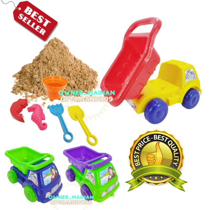 Jual Mainan Mobil Mobilan Truck Trek Pasir Komplit Ada Alat Pantai ...