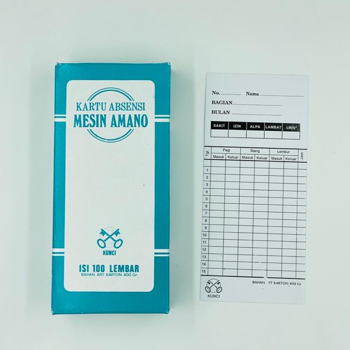Jual Kertas / Kartu Absensi / Absen Mesin Amano Dua Kunci Isi 100 ...