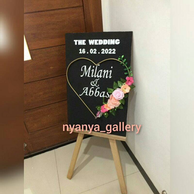 Jual [Size Standard] Welcome wedding Engagement sign plus standing ...