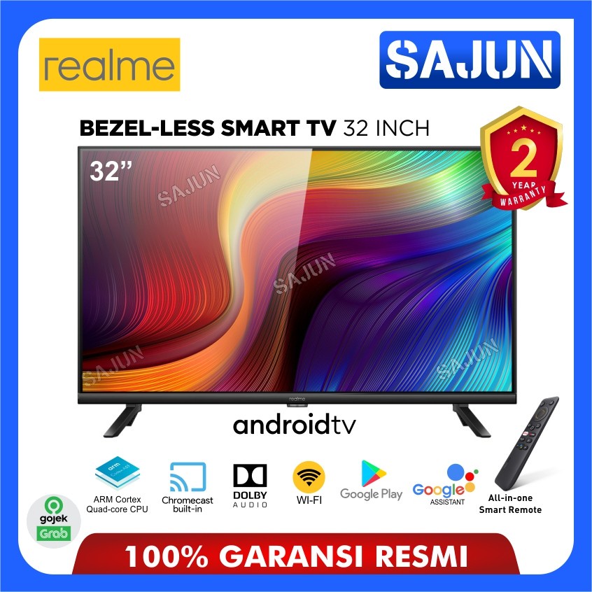 Jual Realme Smart LED TV Bezelless Android 32 Inch TV Resmi Realme ...