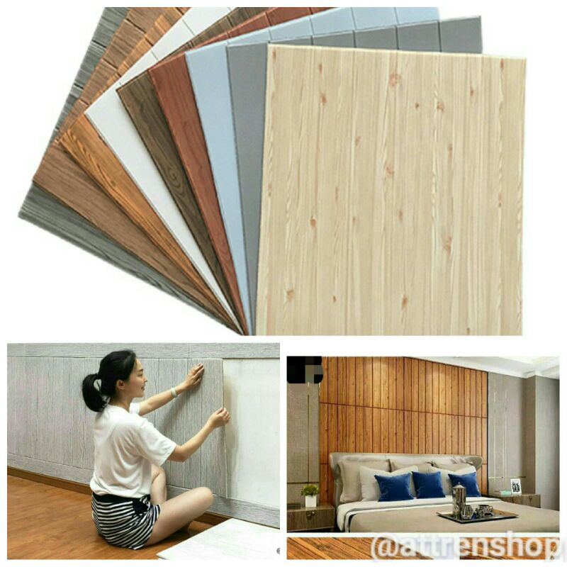 Jual Wallpaper Foam Panel Serat Kayu 70cm x 70cm Indonesia|Shopee Indonesia