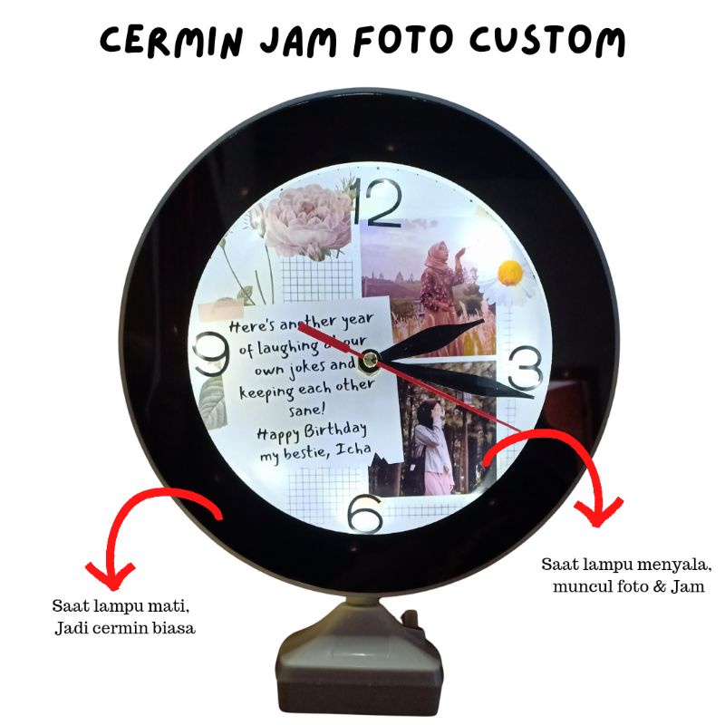 Jual SEHARI JADI Cermin Jam Foto Custom Hadiah Wedding Kado Ultah Anniv ...