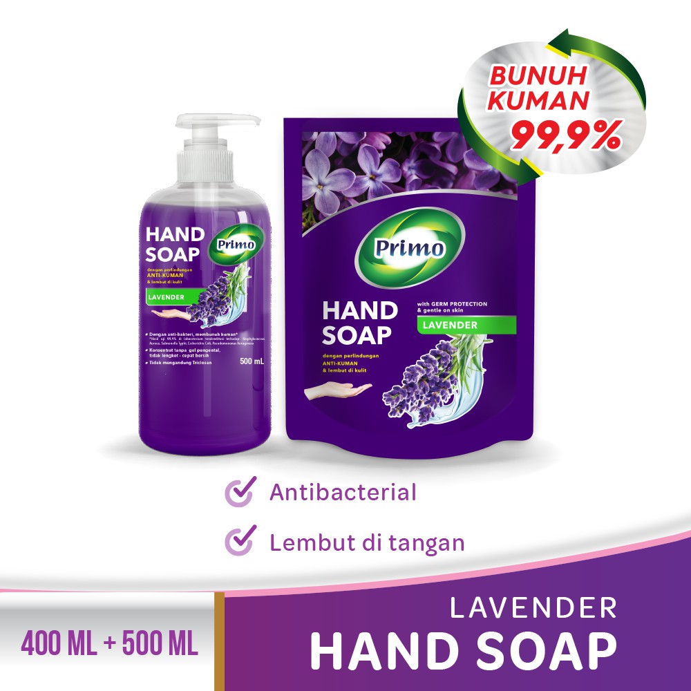 Jual PRIMO Hand Soap Sabun Cuci Tangan Antibacterial Antiseptik 500 mL ...