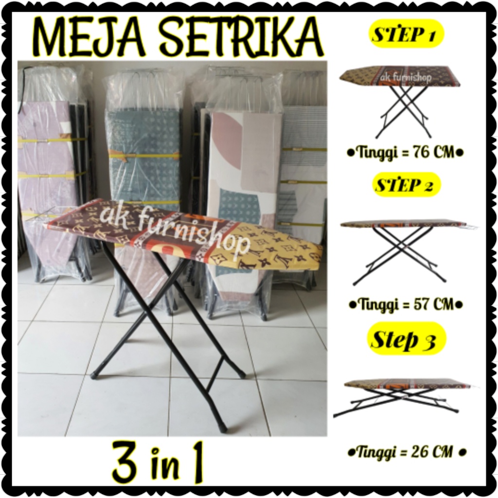 Jual Meja Setrika Berdiri 3in1 / Meja Gosok Rangka Besi / Meja Setrika ...