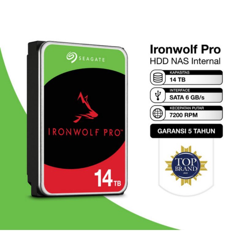 Jual Seagate Iron Wolf Pro HDD/ Hardisk NAS 14TB SATA 7200RPM | Shopee ...