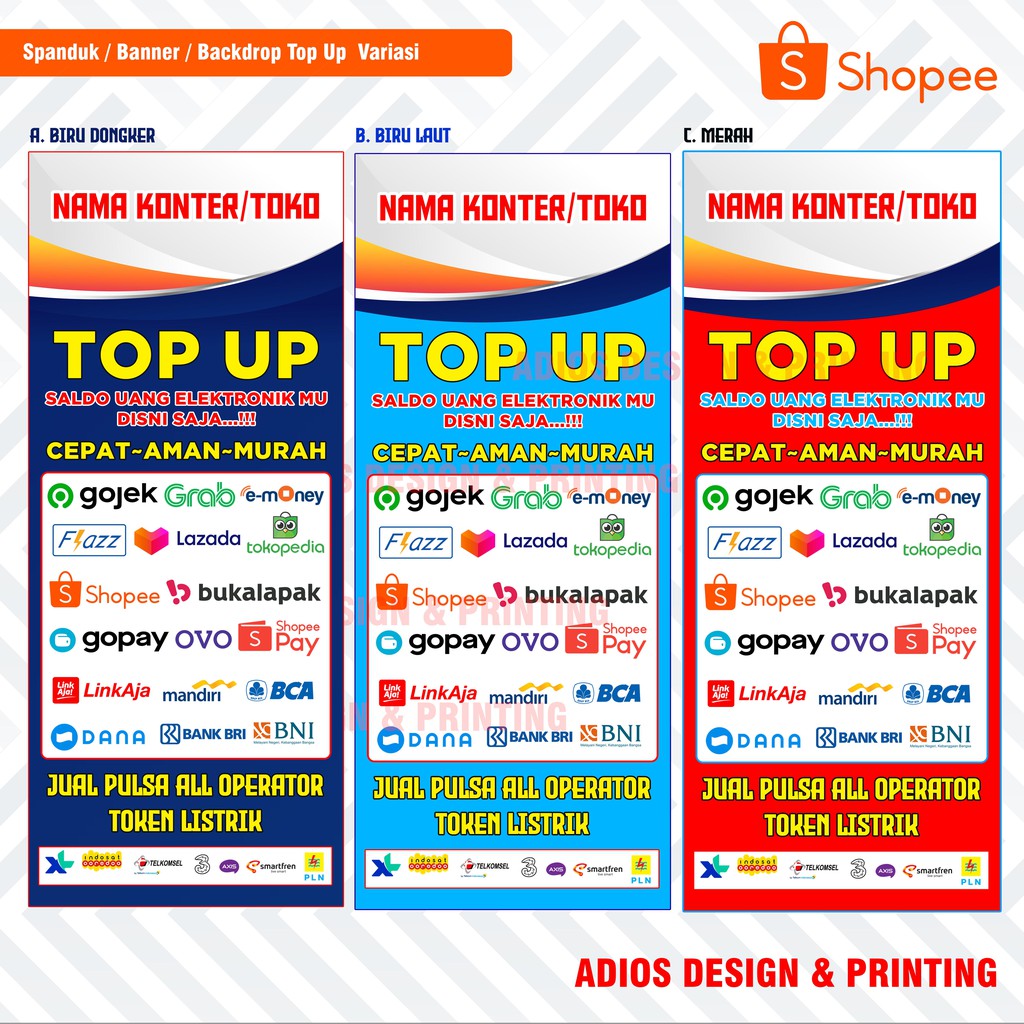Jual Banner Spanduk Top Up 50x120 & 60x160 | Shopee Indonesia