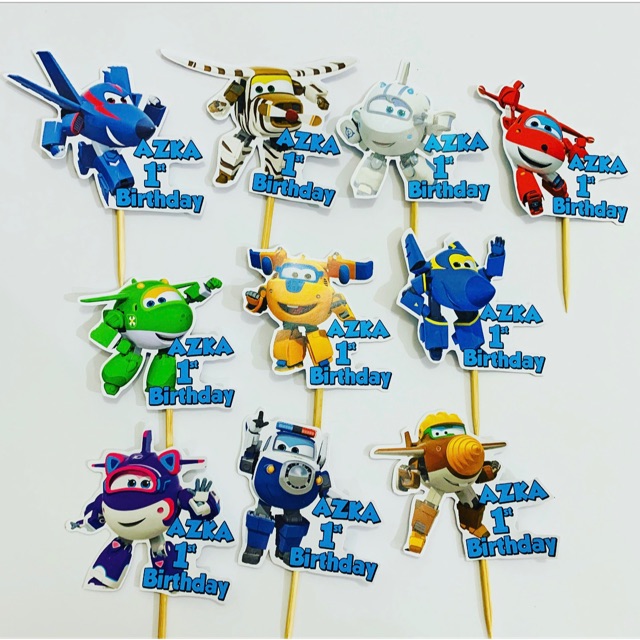 Jual Super Wings Topper Cupcake / Hiasan Kue Ulang Tahun - Custom Nama ...
