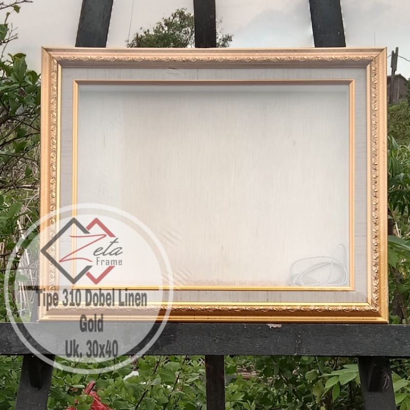 Jual Tipe 310 Gold dobel linen uk. 30x40 - Pigura 3D bingkai mahar ukir ...