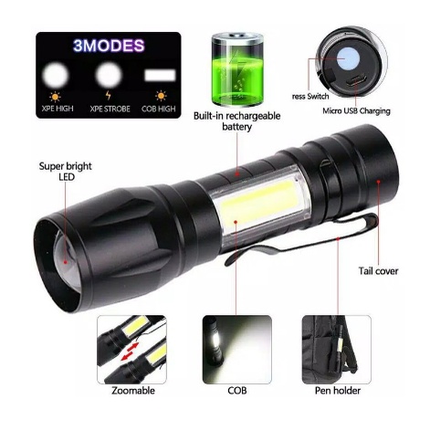 Jual Senter USB charge LED outdoor activity | Shopee Indonesia