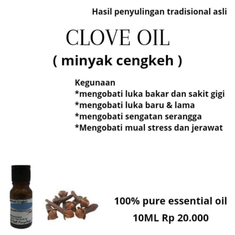 Jual minyak cengkeh ( clove oil ) Essential oil 10ML | Shopee Indonesia